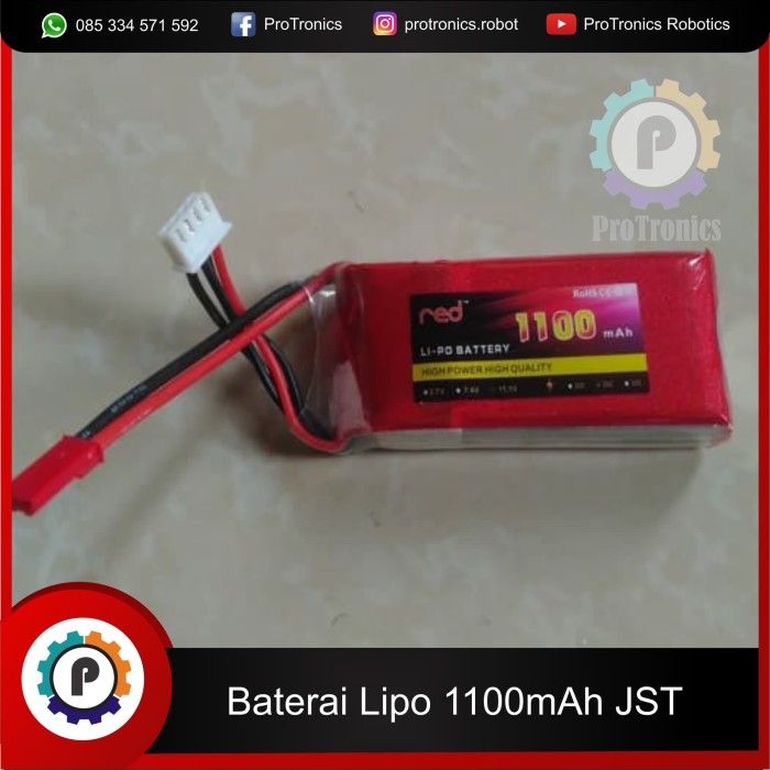 Baterai Lipo 1100 mAh 11.1V 3S 25C JST | Lazada Indonesia