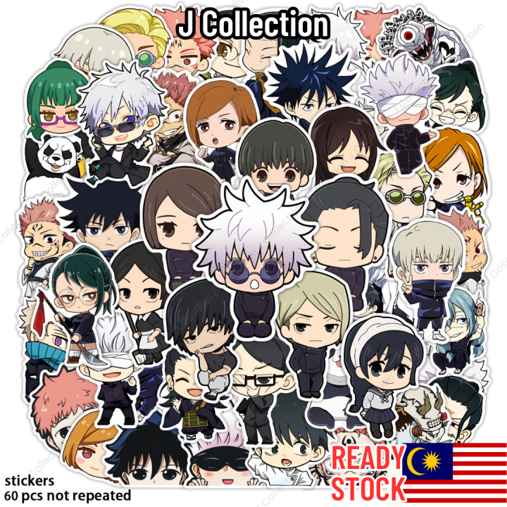 Jujutsu Kaisen Sticker Cute Chibi Comel Stickers Gojo Satoru Itadori ...