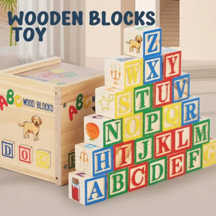 UFANSM Alphabet Stacking Letter Cognitive Toys Sensory Toy Multi ...