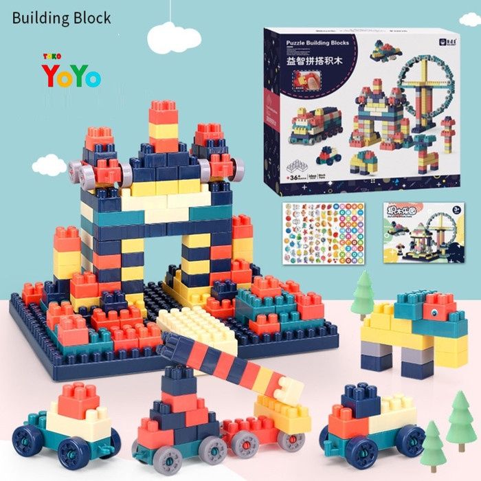 Mainan Balok Susun Edukasi Anak Bayi DIY Brick Block Bricks 100 pcs ...