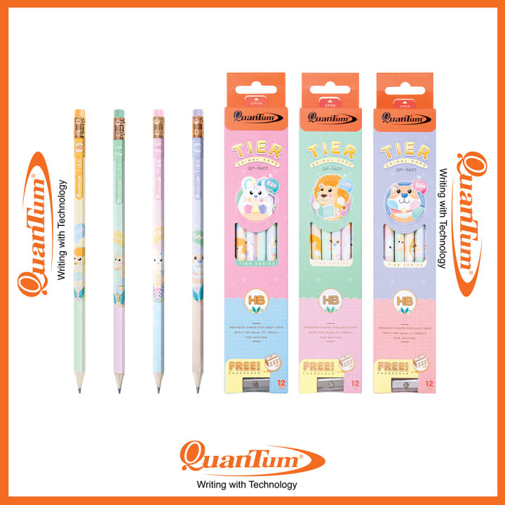 ︎ดินสอไม้ quantum ควอนตั้ม HB pencil ดินสอ ดินสอหัวยางลบ ของแท้ 100% ...