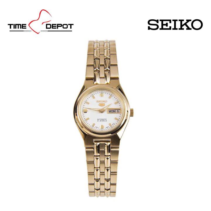 Seiko 5 SYMK46K1 Automatic Gold Stainless Steel Strap Watch For Women ...