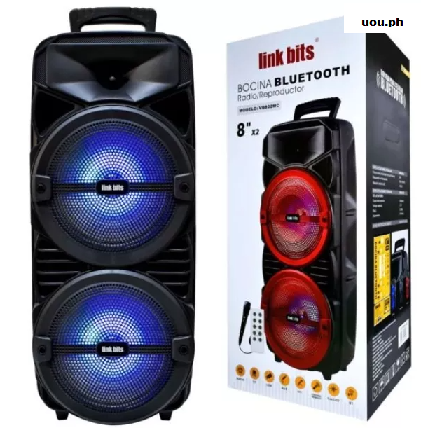 16inches" Link Bits Bocina Portable Karaoke Led Wireless Bluetooth Speaker With Free Microphone ...