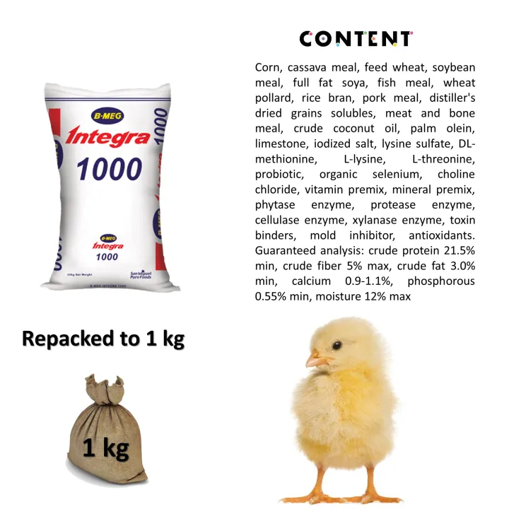 B-MEG INTEGRA 1000 - (1KG) B-MEG Integra 1000 Free Range Chicken Chick ...