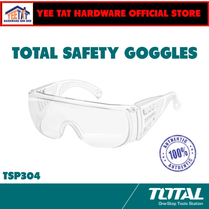 [ TOTAL ] TSP304 SAFETY GOGGLES / Polycarbonate PC Wrapped / Clear And ...