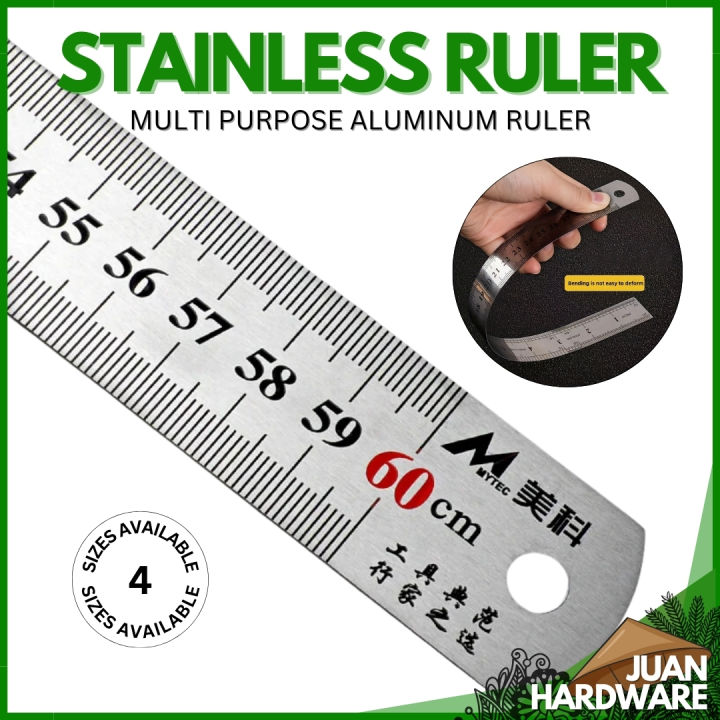 Stainless Steel Ruler Metal Aluminum Ruler 20/30/60/100cm Drawing Multi ...