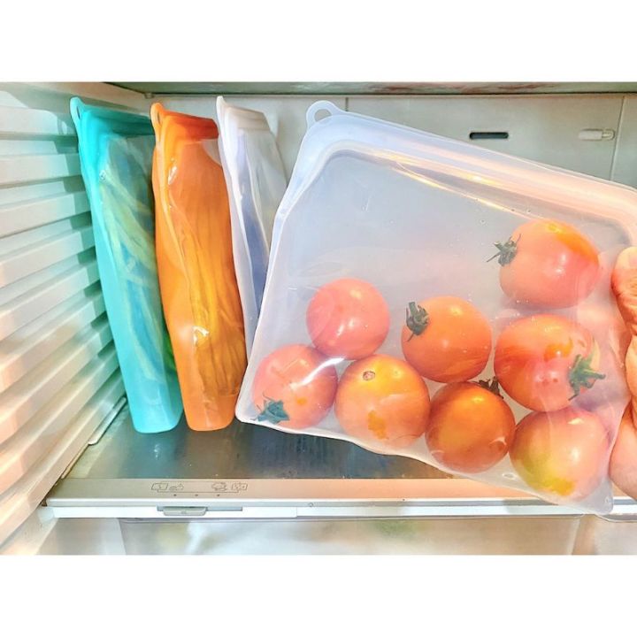 Silicon Food Grade Reusable Storage Bag (BFA Free - Fridge Safe ...