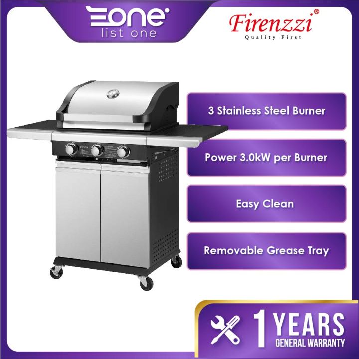 Firenzzi 3 Burners Outdoor Stainless Steel Bbq Grill Machine Gas Cooker ...