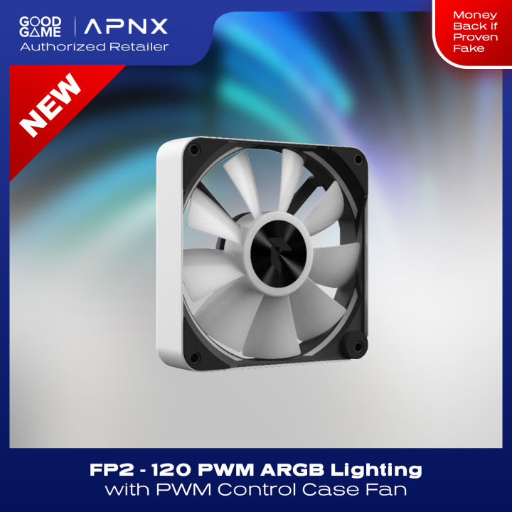 APNX FP2 - 120 PWM ARGB Lighting with PWM Control Case Fan, 120mm 500-1800 rpm, PWM 4 pin + ARGB ...