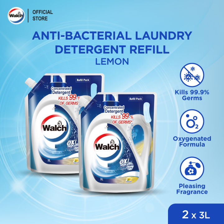 [TWIN PACK] Walch Antibacteria Laundry Detergent 3L Refill | Lazada