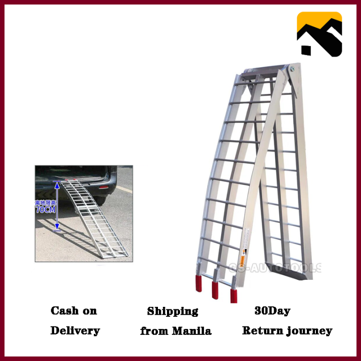 Folding ladder pedal motorcycle loading trailer transport loading ...