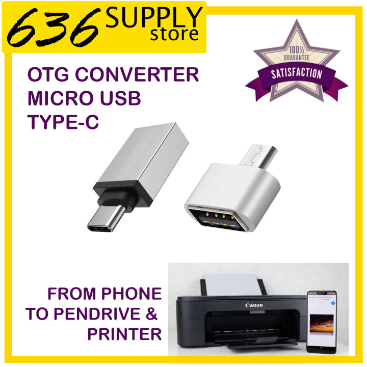 [636] OTG CONVERTER | CONNECT PHONE TO PRINTER PENDRIVE TYPE-C MICRO ...