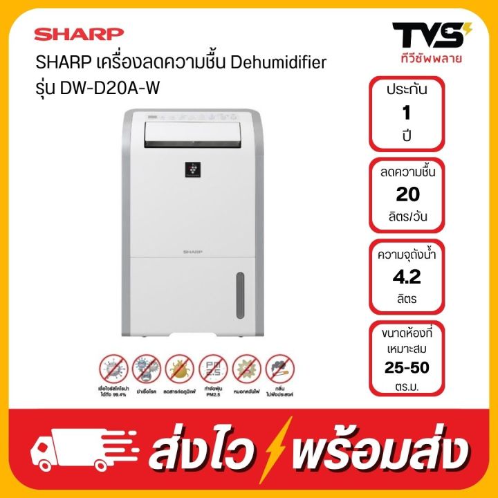 SHARP เครื่องลดความชื้น Dehumidifier รุ่น DW-D20A-W | Lazada.co.th