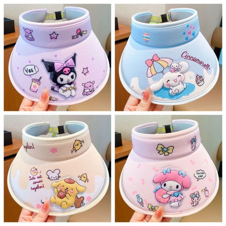 BONVC Kawaii Anime Kuromi Children Sunscreen Hat My Melody Cinnamoroll ...