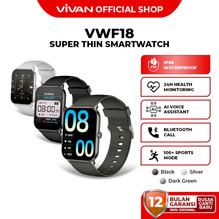 VIVAN Smart Watch VWF18 Waterproof IP68 Sports Mode Alexa AI Health ...