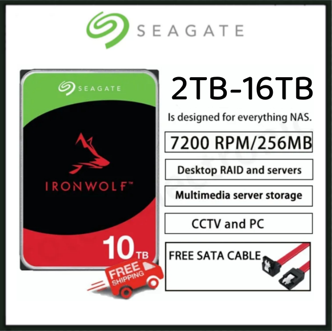 Seagate IronWolf Pro 2TB 4TB 6TB 10TB 12TB 14TB 16TB NAS SATA 6Gb/s 3.5 ...