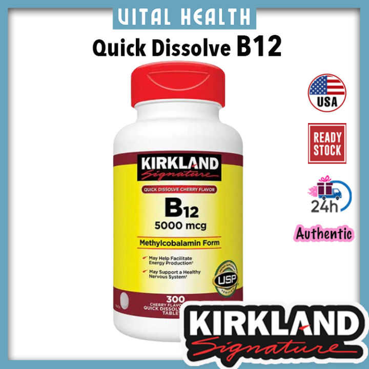 Kirkland Signature Quick Dissolve B12 5000 mcg, Methylcobalamin Form of ...