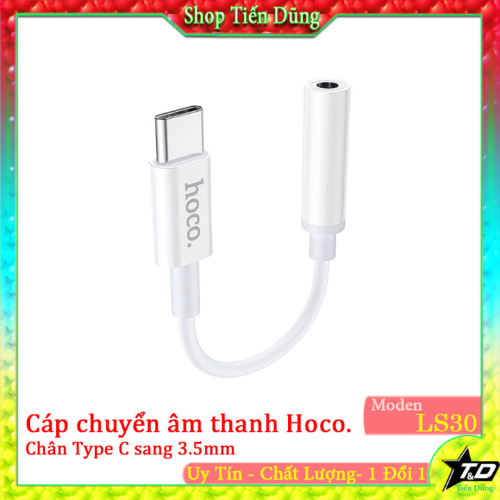 Cáp chuyển đổi HOCO LS30 từ TYPE-C to 3.5mm, hỗ trợ nghe nhạc, mic đàm ...