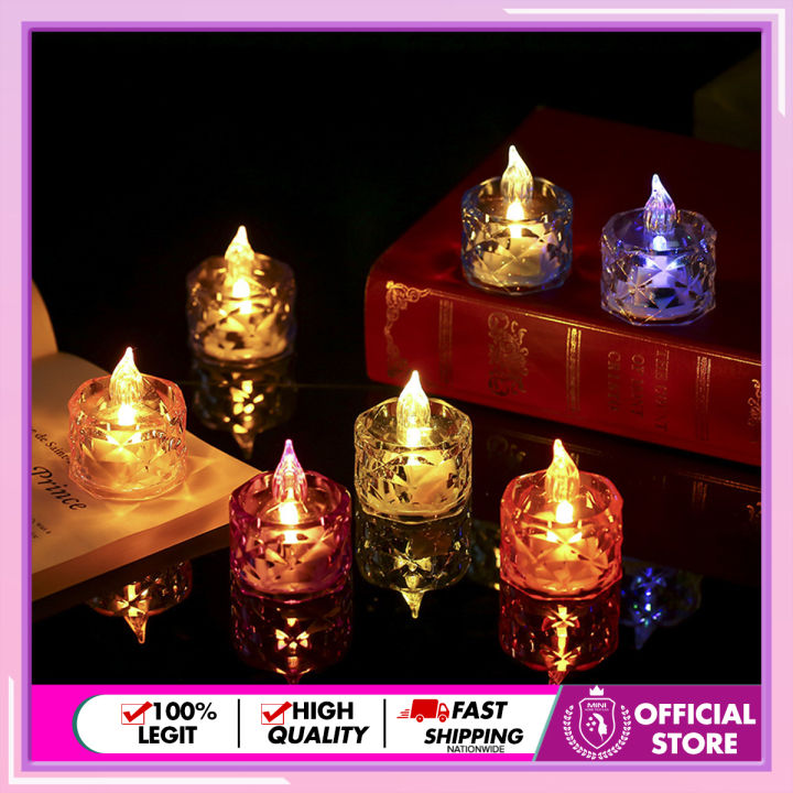 Mini Home 5x4cm Random Color Elegant Crystal LED Flameless Candle ...