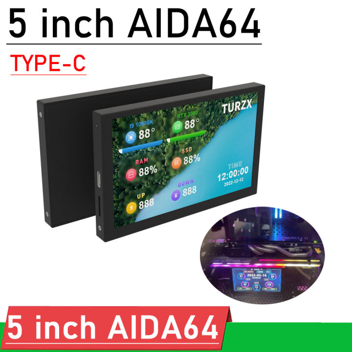 5 Inch IPS LCD Monitor Display USB TYPE-C AIDA64 Chassis Secondary Screen Display Sub-Screen FOR ...