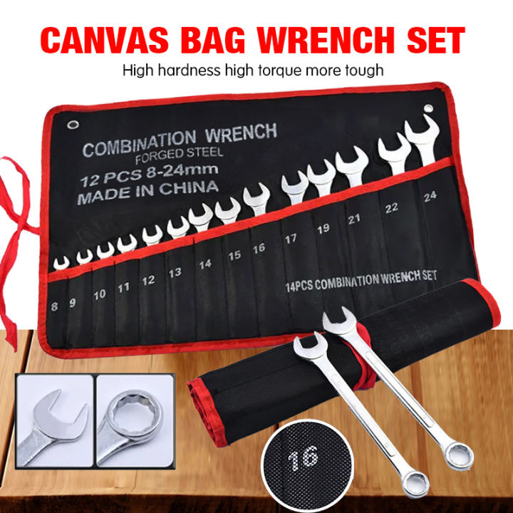 Edwineg 12pcs Combination Ratchet Wrench Set, Chrome Vanadium Steel ...