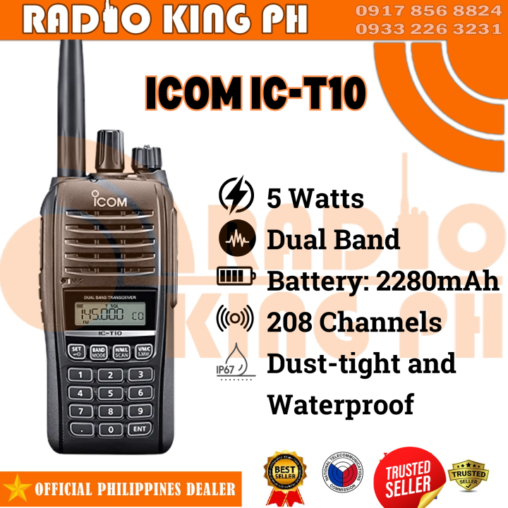 ICOM IC-T10 Dualband VHF/UHF Rugged and Compact Dual Band Handheld ICOM IC T10 | Lazada PH