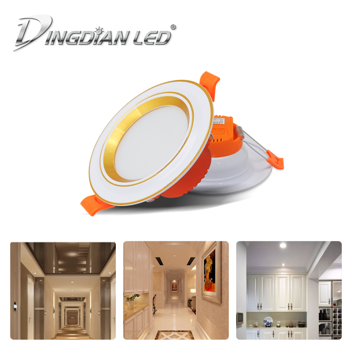 DingDian LED 6 Packs 220V 5W Pin Lights for Ceiling Tricolor Downlight ...
