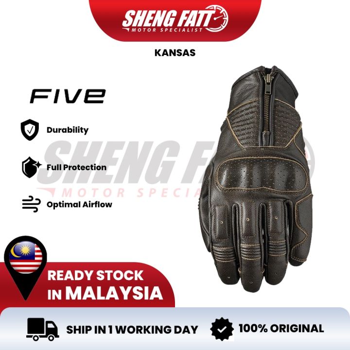 FIVE Glove Kansas Motorcycle Gloves Non-Slip Riding Glove Sarung Tangan Motor Five Globe Hand ...