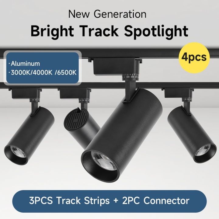 LED Track Light COB Spotlights Complete Set Adjustable Ceiling Lights ...