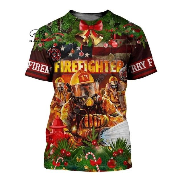 2020 New Fashion Men hoodie 3D Printed FireFighter Firemen t shirt tees ...