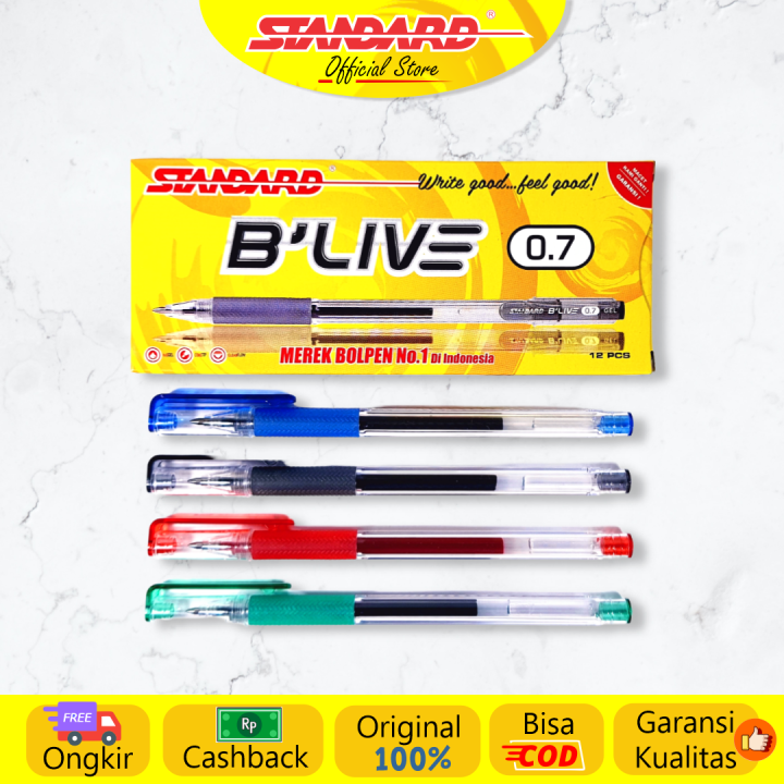 Standard - Pulpen Blive 0.7 Gel ( Alat Tulis / Pen / Ballpoint / Pena ) | Lazada Indonesia