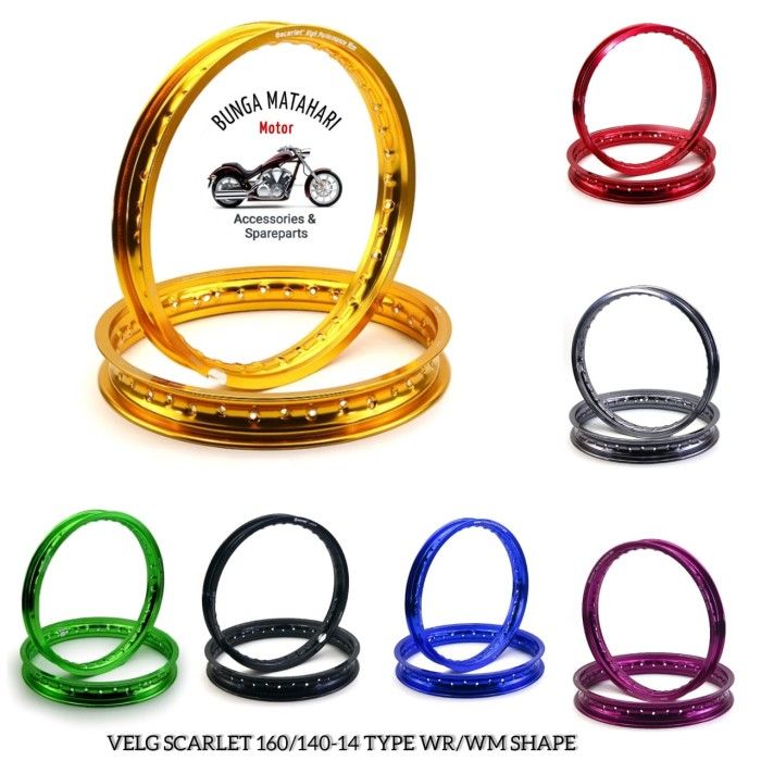 Velg Velek ring aloy scarlet ring 14 ukuran 160 140 tipe type wr shape ...