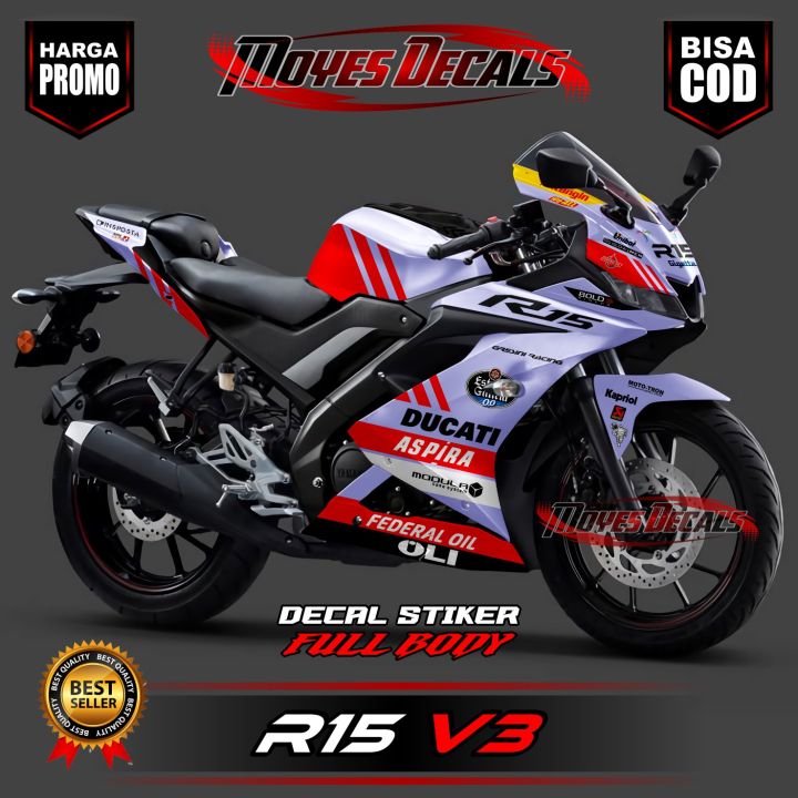 Decal Stiker R15 V3 Motif Gresini 2023 - Stiker R15 V3 Fullbody MYS312 ...