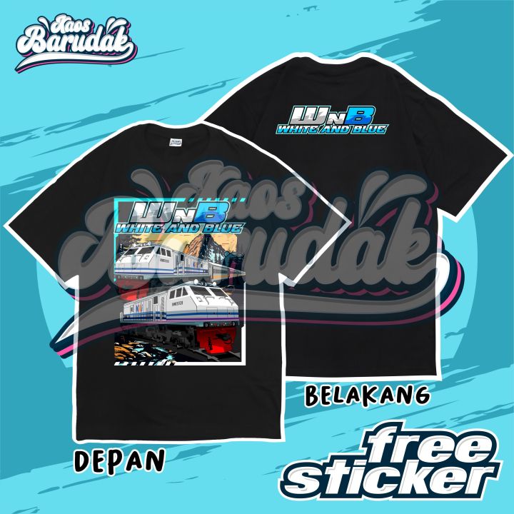 BAJU KAOS ANAK RAILFANS KERETA API WHITE AND BLUE WNB GRATIS STIKER - TSHIRT KERETA API 1 - 10 ...