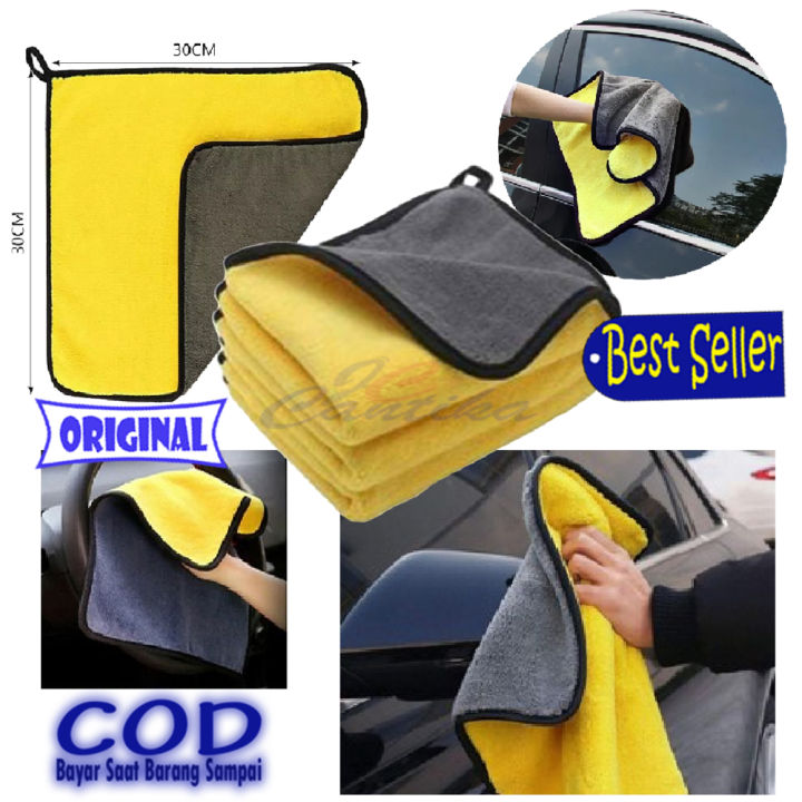 Lap Microfiber 500GSM Kain Lap Bahan Microfiber Ukuran 30cm x 30cm Kain ...