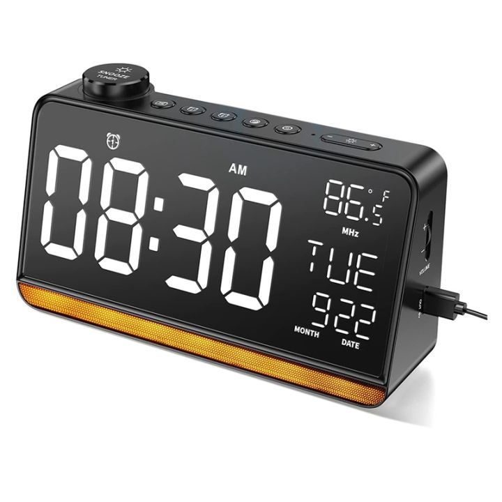 Alarm Clock for Bedroom 9 Inch Digital Clock Radios with USB Charger ...