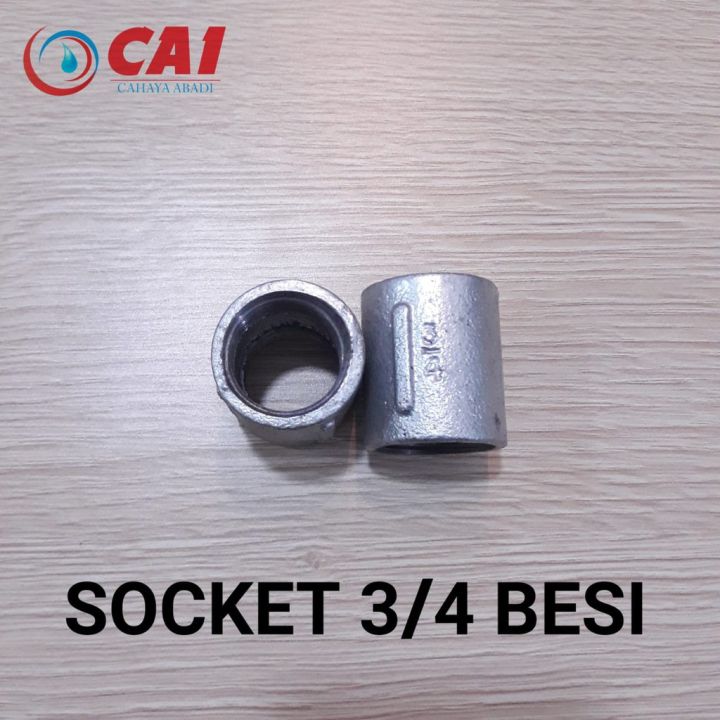 GROSIR - SOCKET BESI 3/4 INCH - SAMBUNGAN PIPA BESI GALVANIS ...