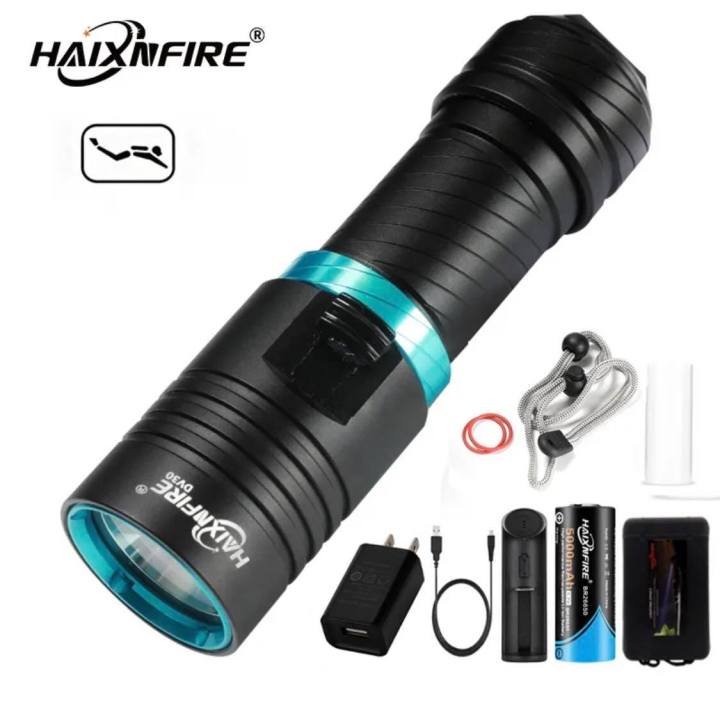 Diving Flashlight 100M Underwater Waterproof Scuba Rechargeable LED ...