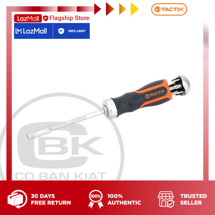 Tactix 205245 7 in 1 Magnetic Ratchet Handle Screwdriver With Bit Set ...