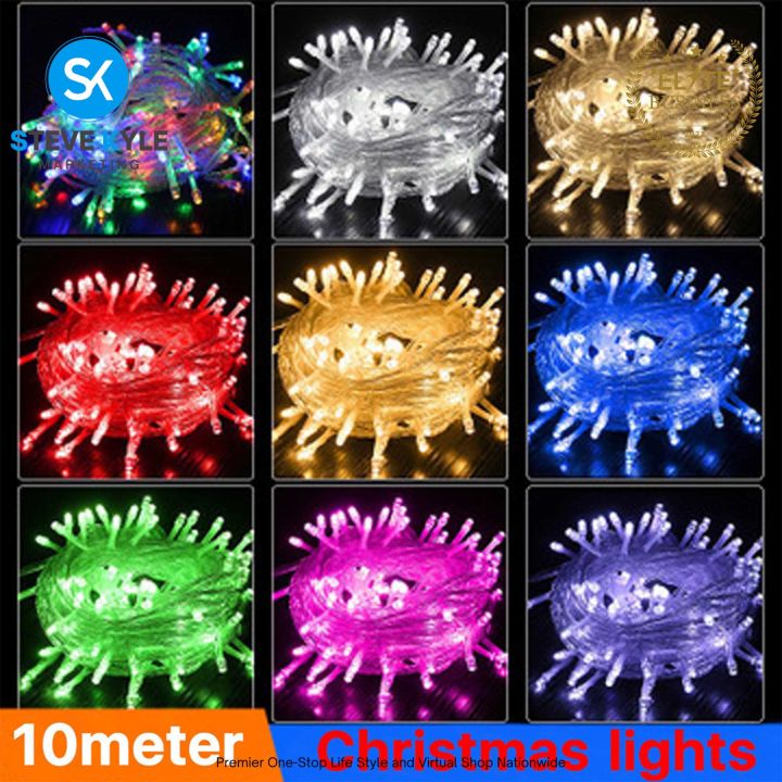 100 LED 10M Christmas String Lights High Bright Outdoor Decoration ...