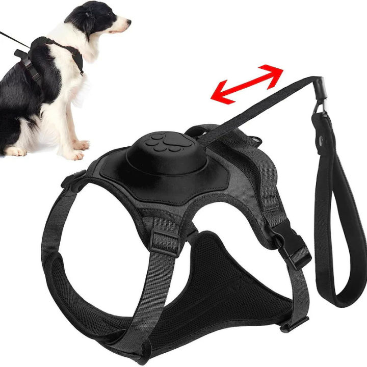 2 in 1 Dog Harnesses with Retractable Leash as One No-Pull Harness ...