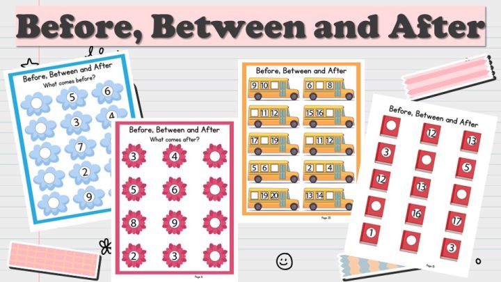 [PRE471] 25 pages Before, Between and After Worksheet for Pre-school ...