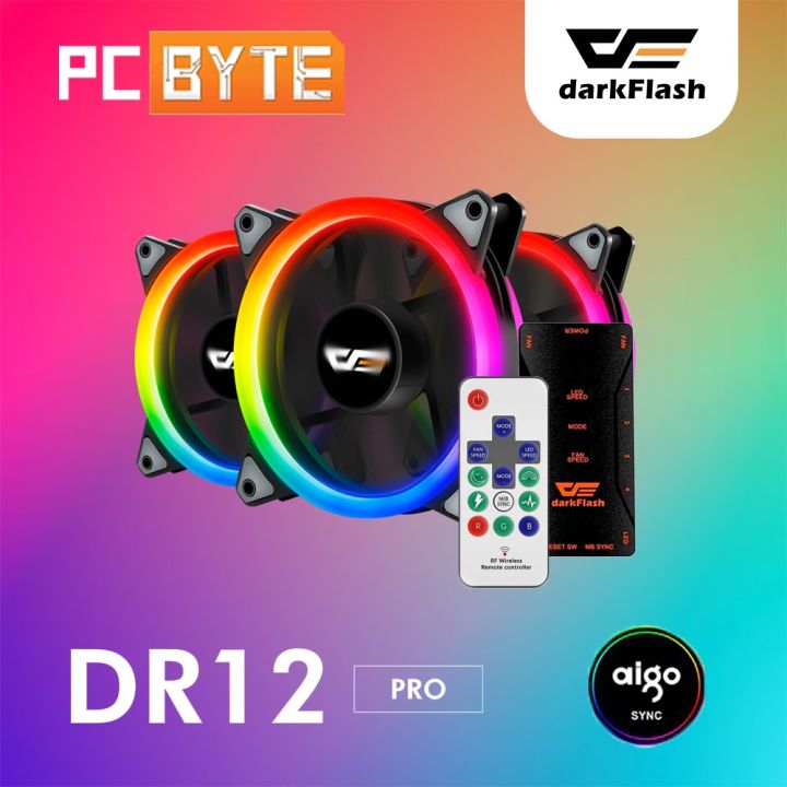 Aigo darkFlash DR12 Pro 3 in 1 Addressable RGB Fan with Motherboard ...