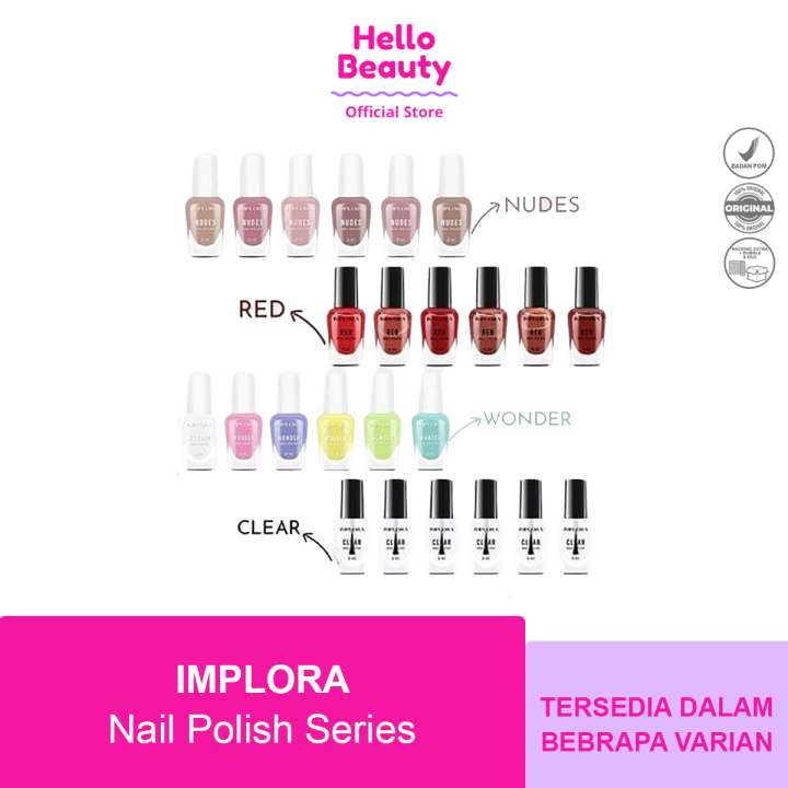 IMPLORA - Nail Polish Kutek Red | Clear | Nudes | Wonder [1PCS ...