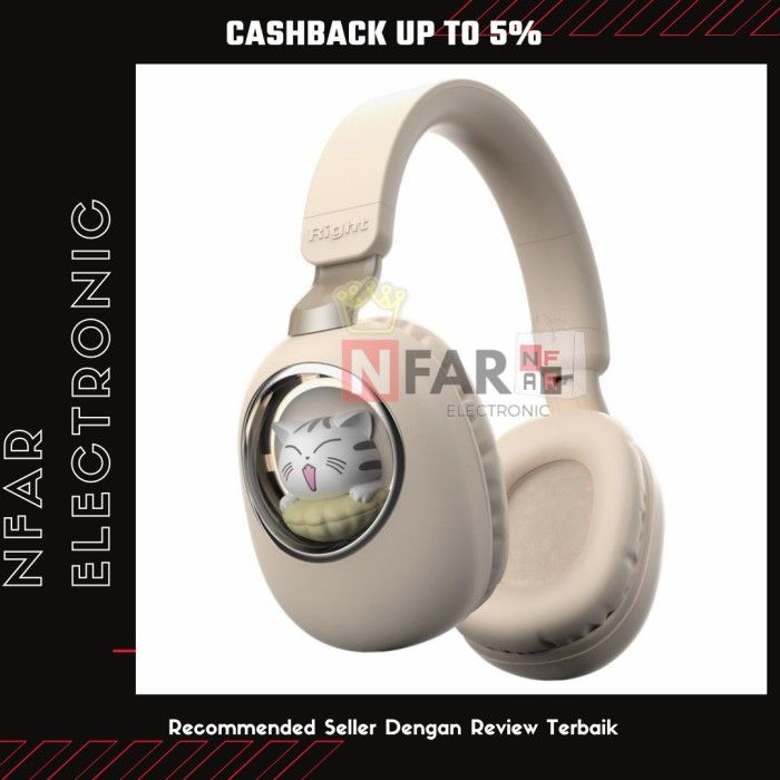 Headset Bluetooth 5.0 Model Cat Ear Kucing Lucu Headphone Anak Kucing ...