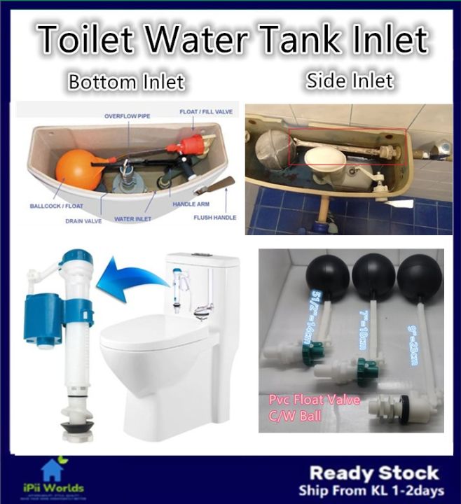 Ipii Toilet Water Tank Valve Flush Inlet Valve , Compact Bottom Inlet ...