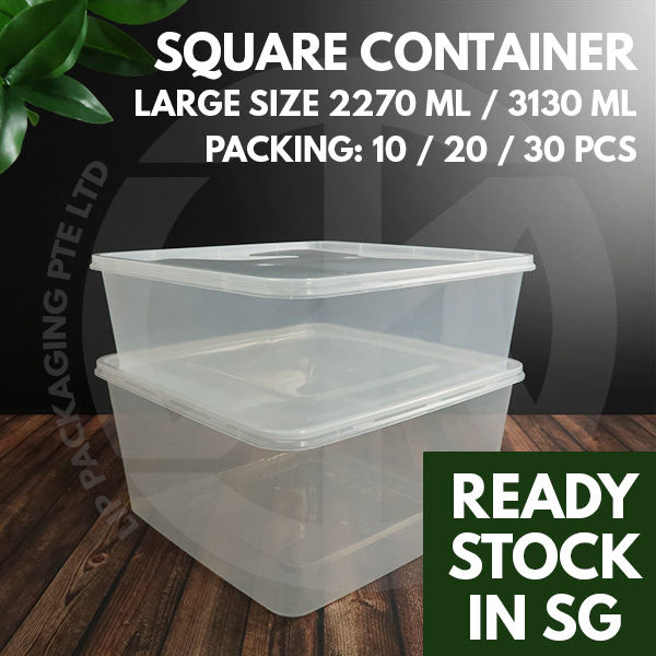 Large Square Container (10 / 20 / 30pcs)【Lid Sold Separately】SQ5/SQ7 ...