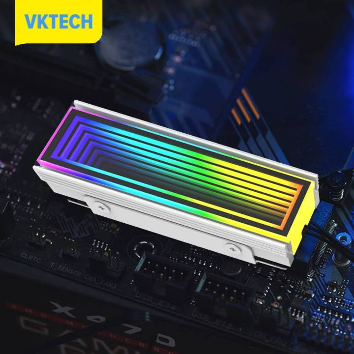 [Vktech] M.2 Nvme SSD Cooler 5V 3PIN ARGB Solid State Hard Disk Cooler ...