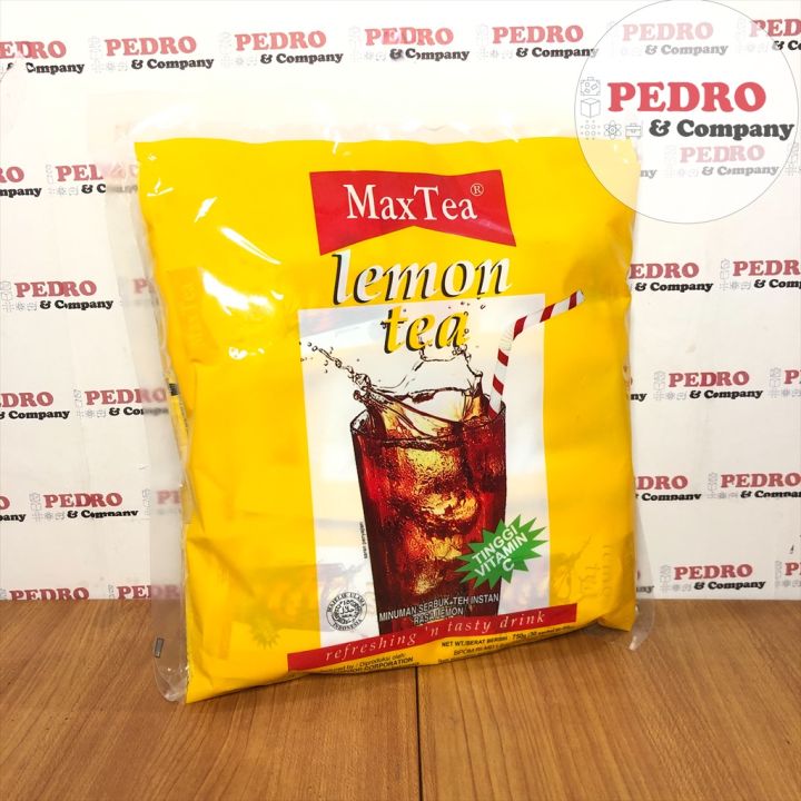 maxtea max tea lemon tea 750 gram (25g x 30 sachets) - minuman serbuk ...