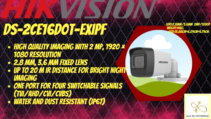 DS-2CE16D0T-EXIPF 2MP/1080P FIXED MINI BULLET CAMERA VALUE SERIES ...